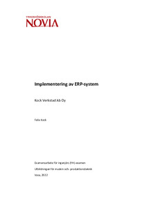 Implementering av ERP-system - Theseus
